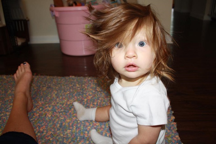 50 Cute Babies Born With Full Heads Of Hair