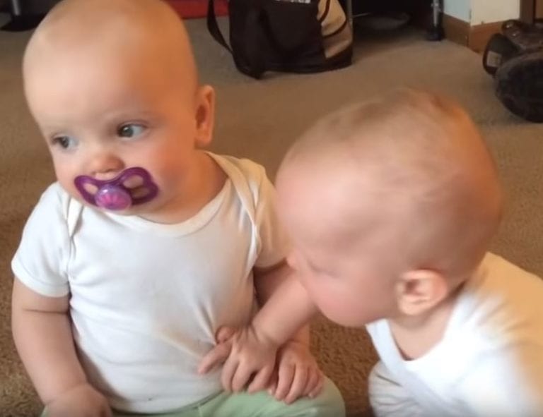 Twin Baby Girls Battle Over Purple Pacifier