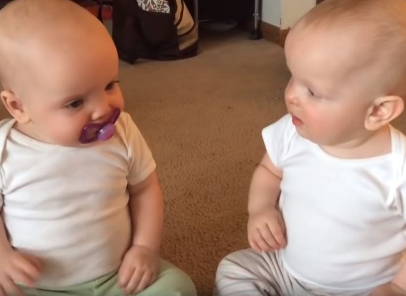 Twin Baby Girls Battle Over Purple Pacifier