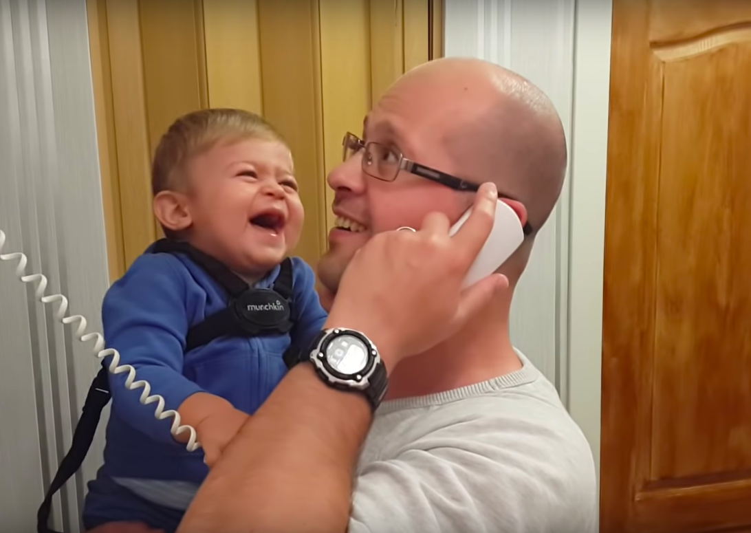 Baby Can’t Get Enough Of Daddy Answering The Phone