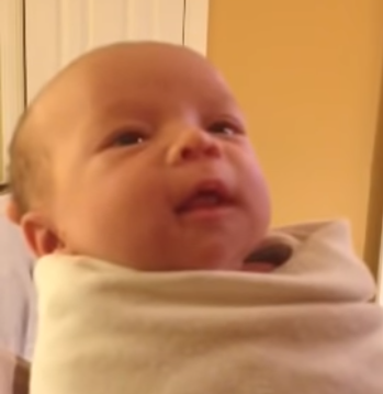 Baby Listens Intently To Daddy’s Questioning