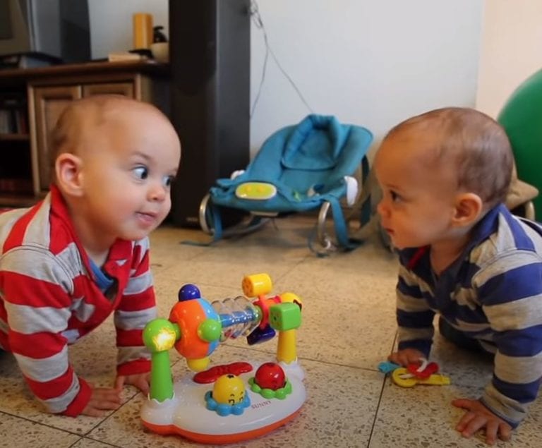 Twin Babies Show Off Their Skills Dancing To Musical Toy