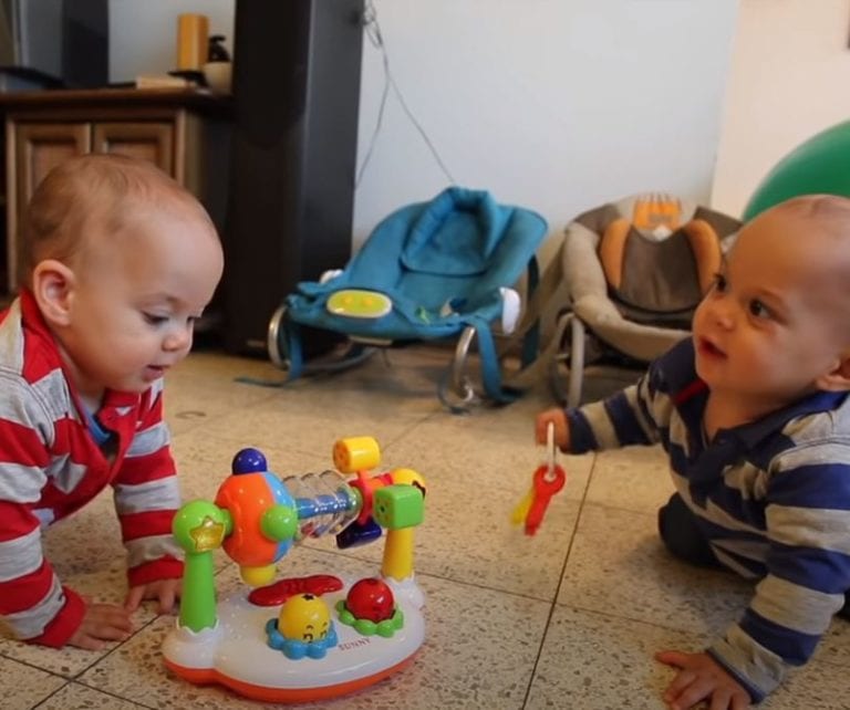 Twin Babies Show Off Their Skills Dancing To Musical Toy