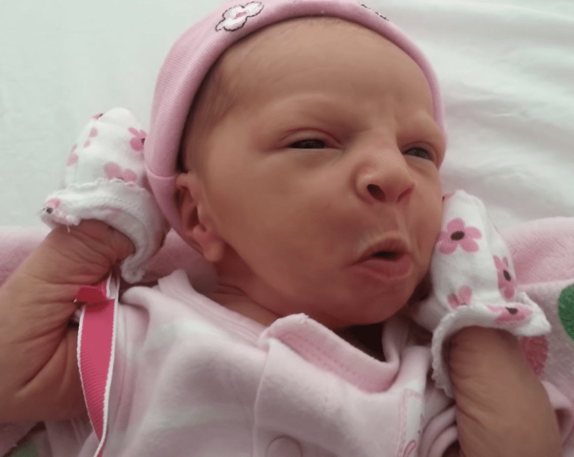 Infant Baby Girl’s Morning Stretch Is Too Cute