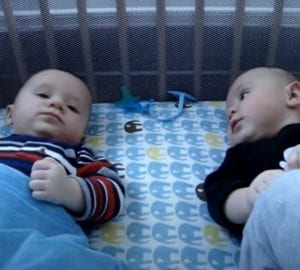 Twin Boys Carry On Adorable Conversation