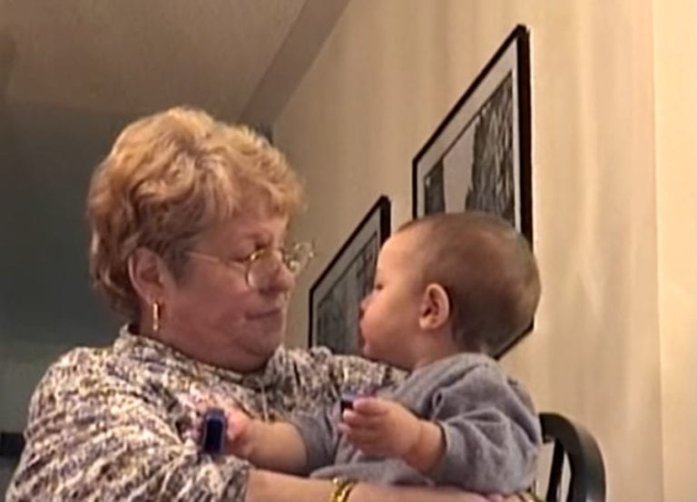 Baby thoroughly answers each of grandma’s questions