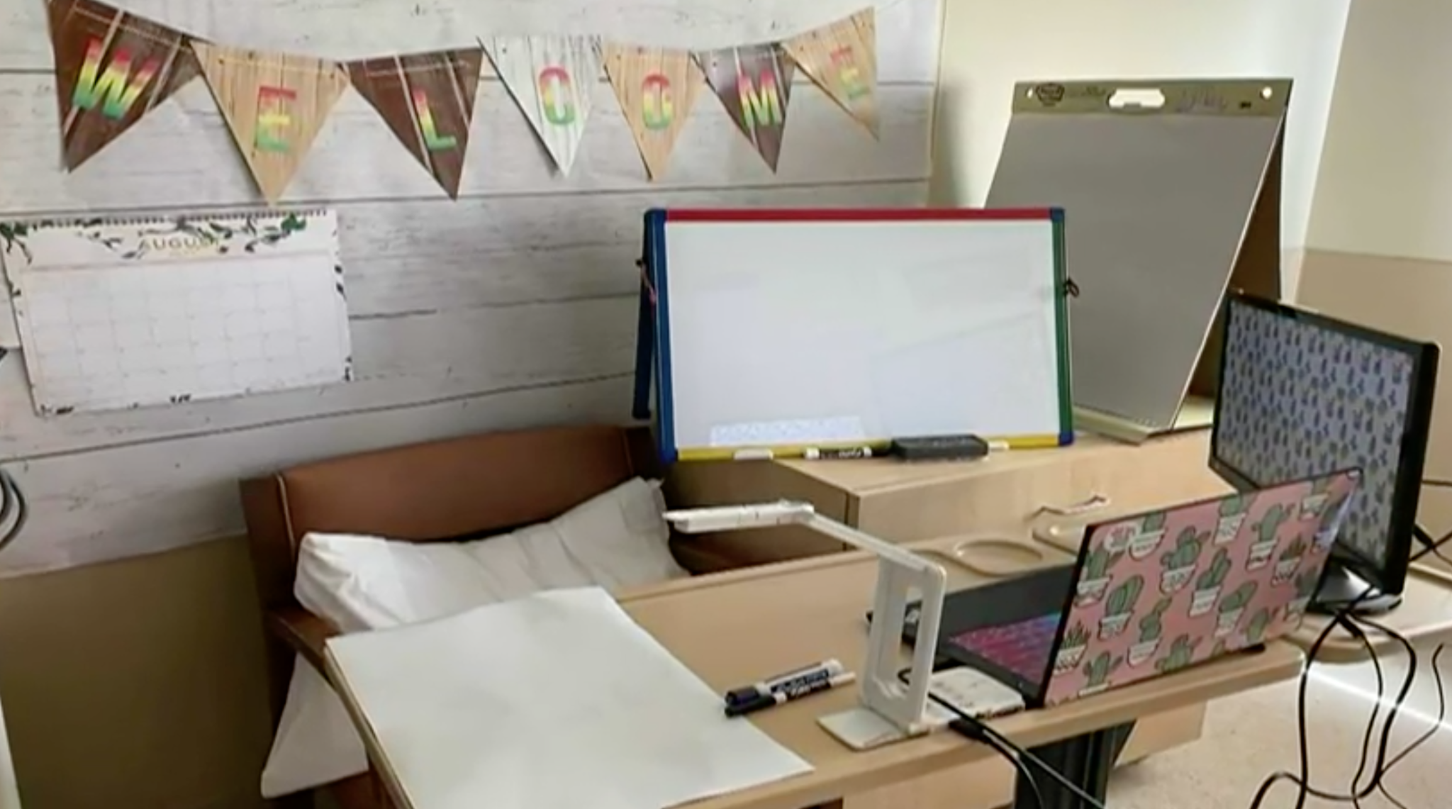 Pregnant teacher delivers lesson from hospital room