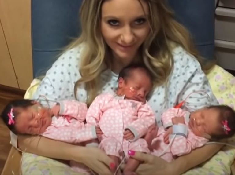 Mom Holding Triplets For First Time Gets Moment She’ll Always Remember