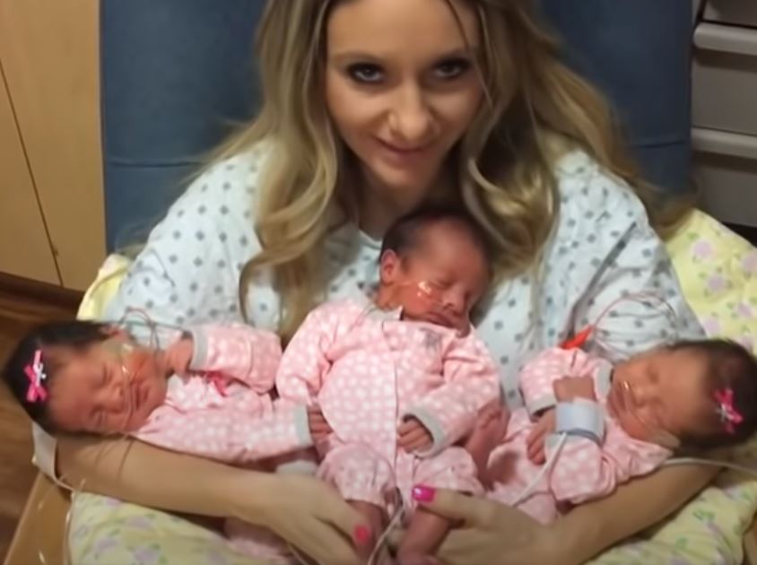 Mom Holding Triplets For First Time Gets Moment She’ll Always Remember