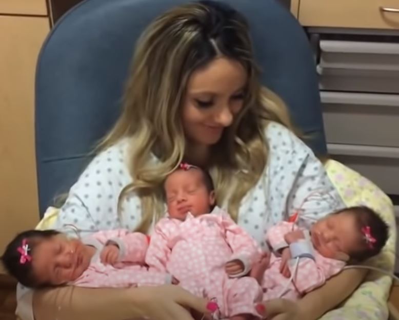 Mom Holding Triplets For First Time Gets Moment She’ll Always Remember