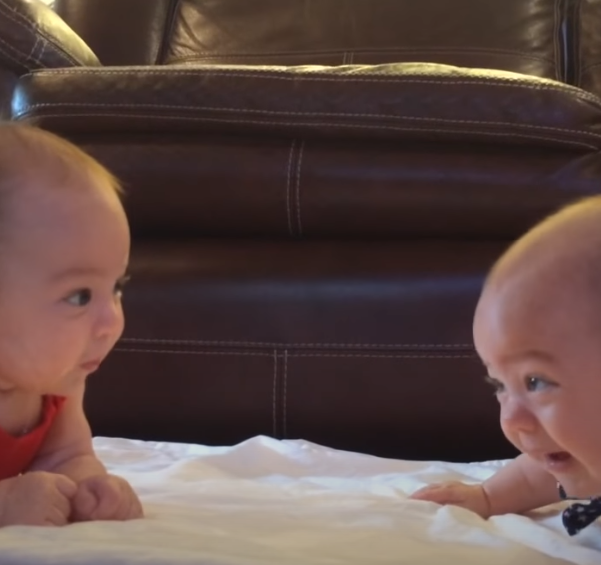 Twin Baby Girls “Talk” To Each Other For The First Time