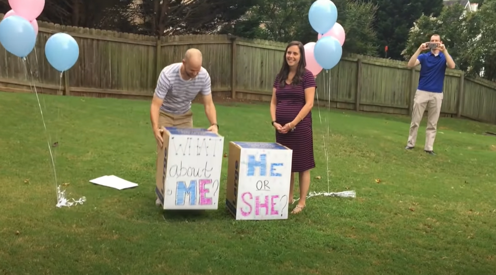 Couple stuns their friends and family at gender reveal party when they ...