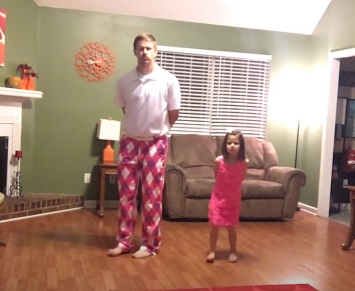 Pink-pants, daddy-daughter dance while mom’s out is a treat