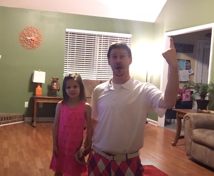 Pink-pants, daddy-daughter dance while mom’s out is a treat