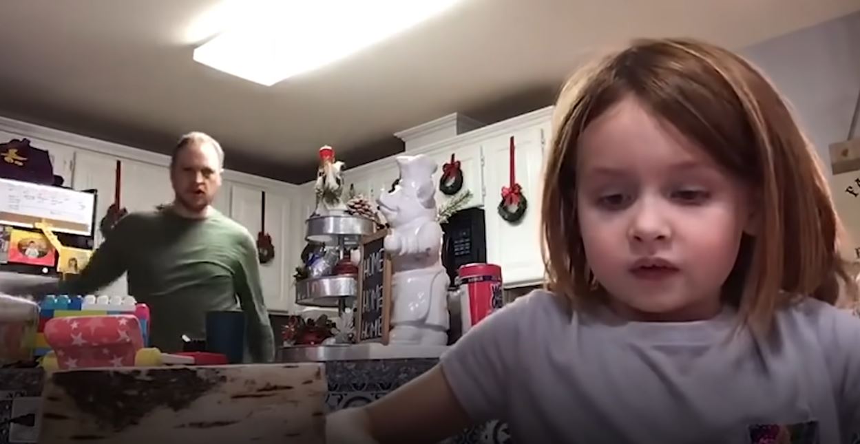 Dad dances not knowing daughter will send video to teachers