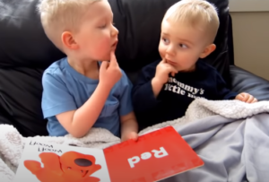 3-Year-Old Reads Book To Little Brother In Sign Language
