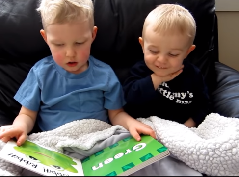 3-Year-Old Reads Book To Little Brother In Sign Language