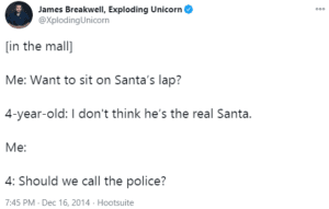 50 hilarious tweets from parents about kids and Santa during the holidays