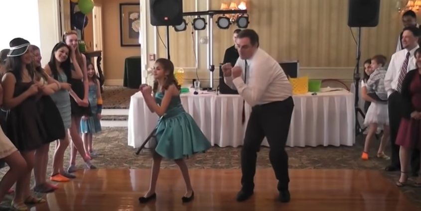 Dad hesitant when daughter wants to dance only to bust out the moves ...