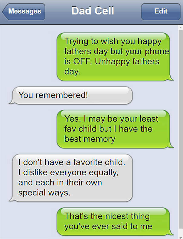 53 times dads texted their kids with the most 'dad' texts ever