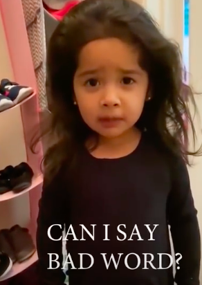 Girl asks permission to say “bad word” and has parents in stitches