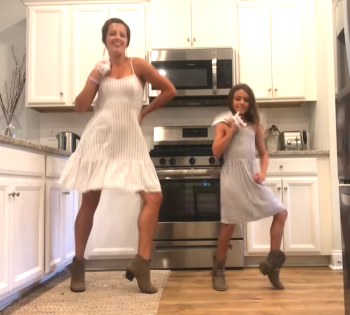 Mom and daughter give everything they’ve got in footloose dance routine