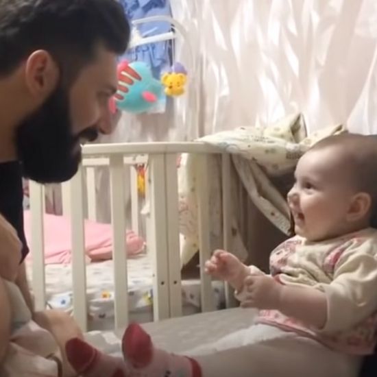 Bewildered babies respond to seeing their dads without beards for the ...