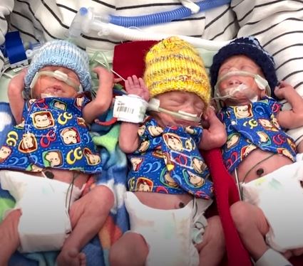 Aunt’s genius trick for telling identical triplets apart gets millions ...