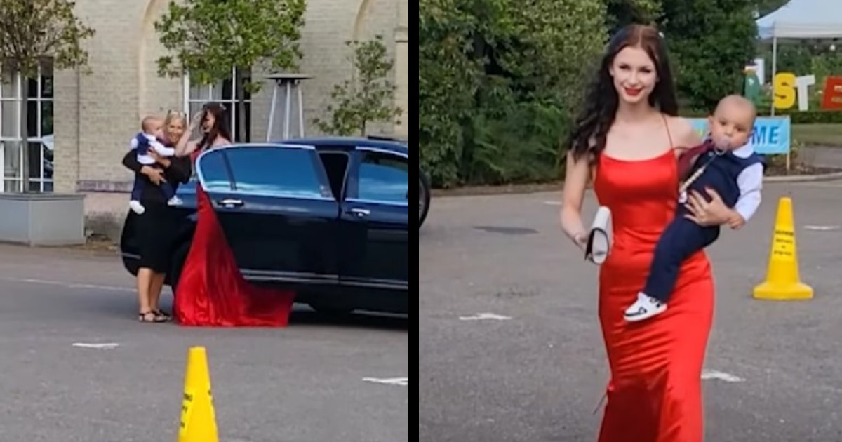 Teen mom turns heads at prom when she brings her sweet infant son as ...