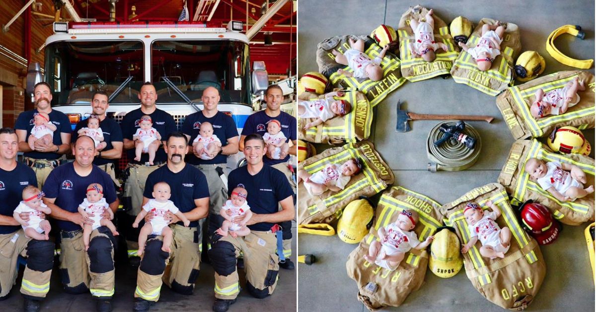 Firefighters celebrate becoming daddies at the same time with adorable ...