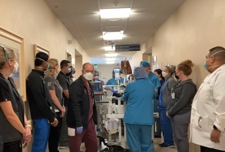 Hospital workers line the halls to honor sweet baby as she’s wheeled to ...
