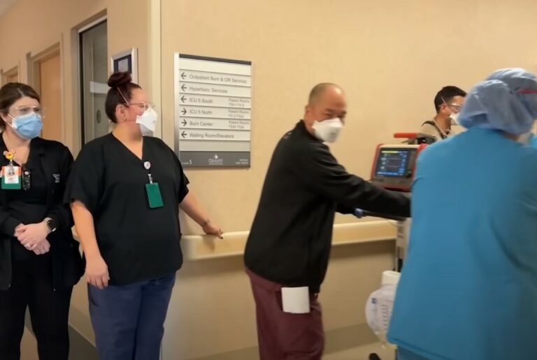 Hospital workers line the halls to honor sweet baby as she’s wheeled to ...