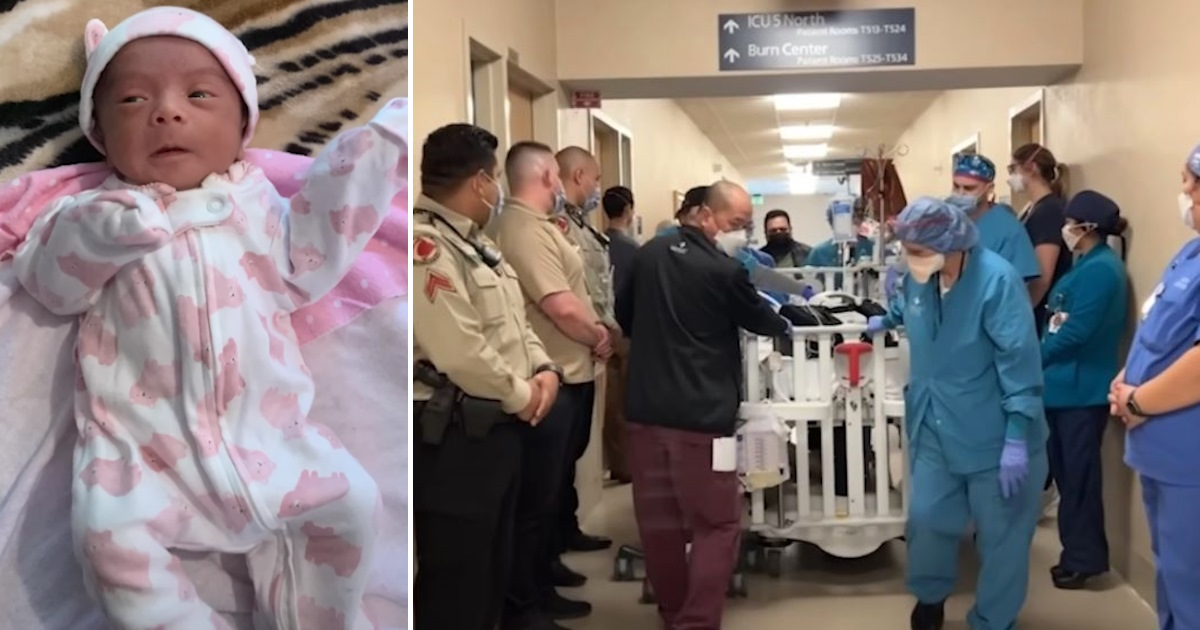 Hospital workers line the halls to honor sweet baby as she’s wheeled to ...