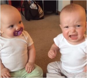 Twin baby girls go to war with each other over pacifier getting 832M views